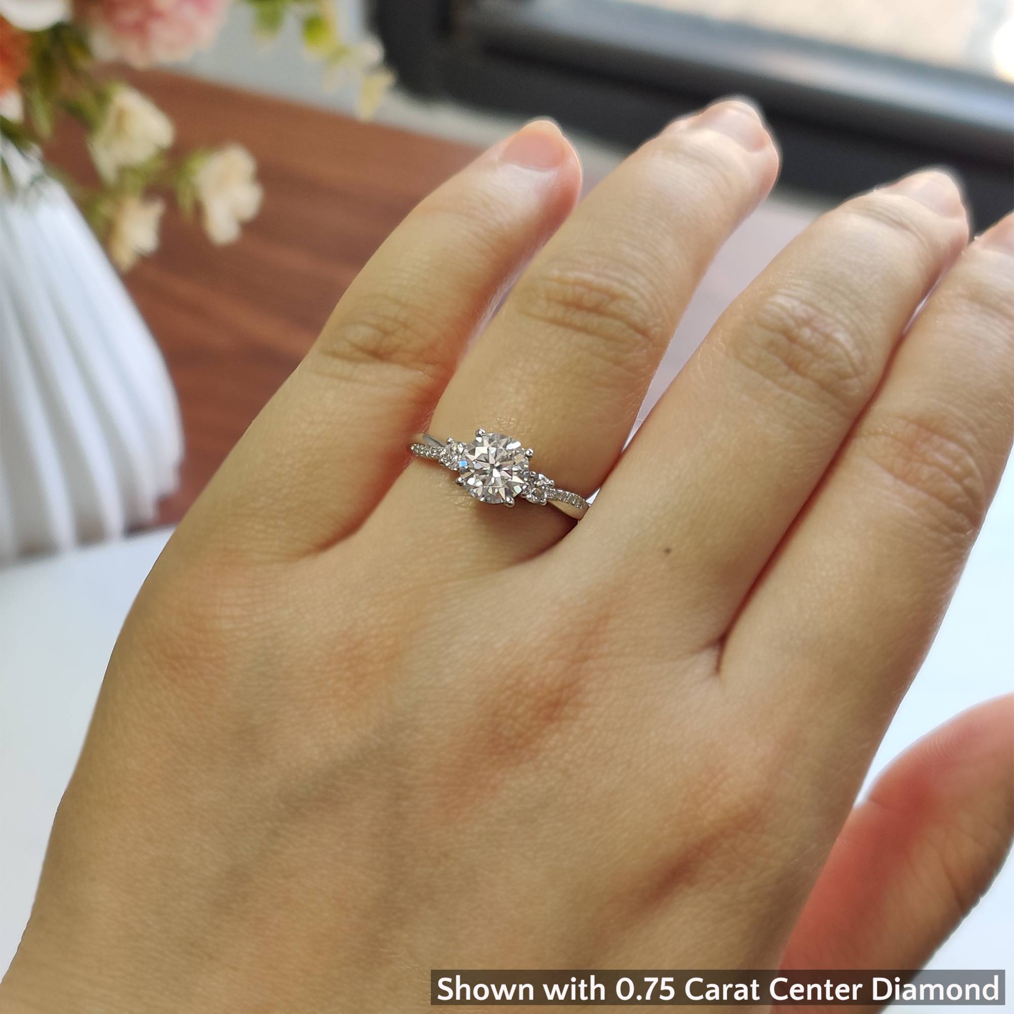 Twisted Vine Vintage Round Cut Lab diamond Engagement Ring In 18K White Gold FD10981ROR 14K White Gold Fascinating Diamonds